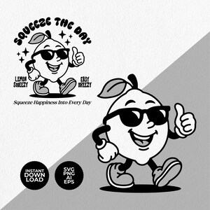 Lemon Retro Mascot - Vintage Cartoon Character Illustration for T-shirt ...