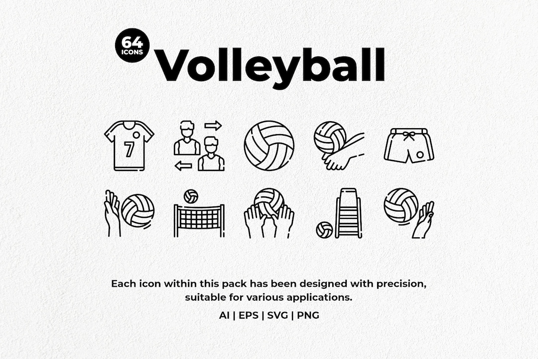 Volleyball Icon Pack, Sports Icon Set - Instant Download - Etsy