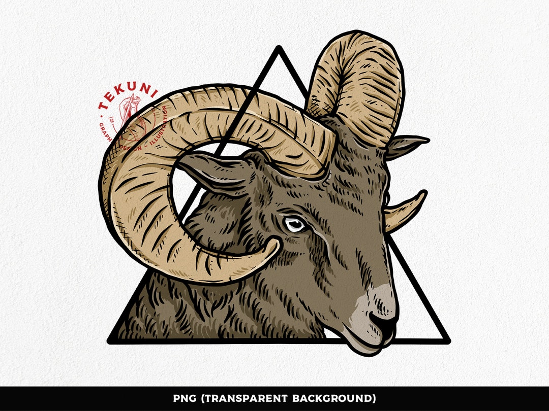 Ram Head With Triangle Shape PNG, Sheep Head PNG, Goat PNG, Instant ...