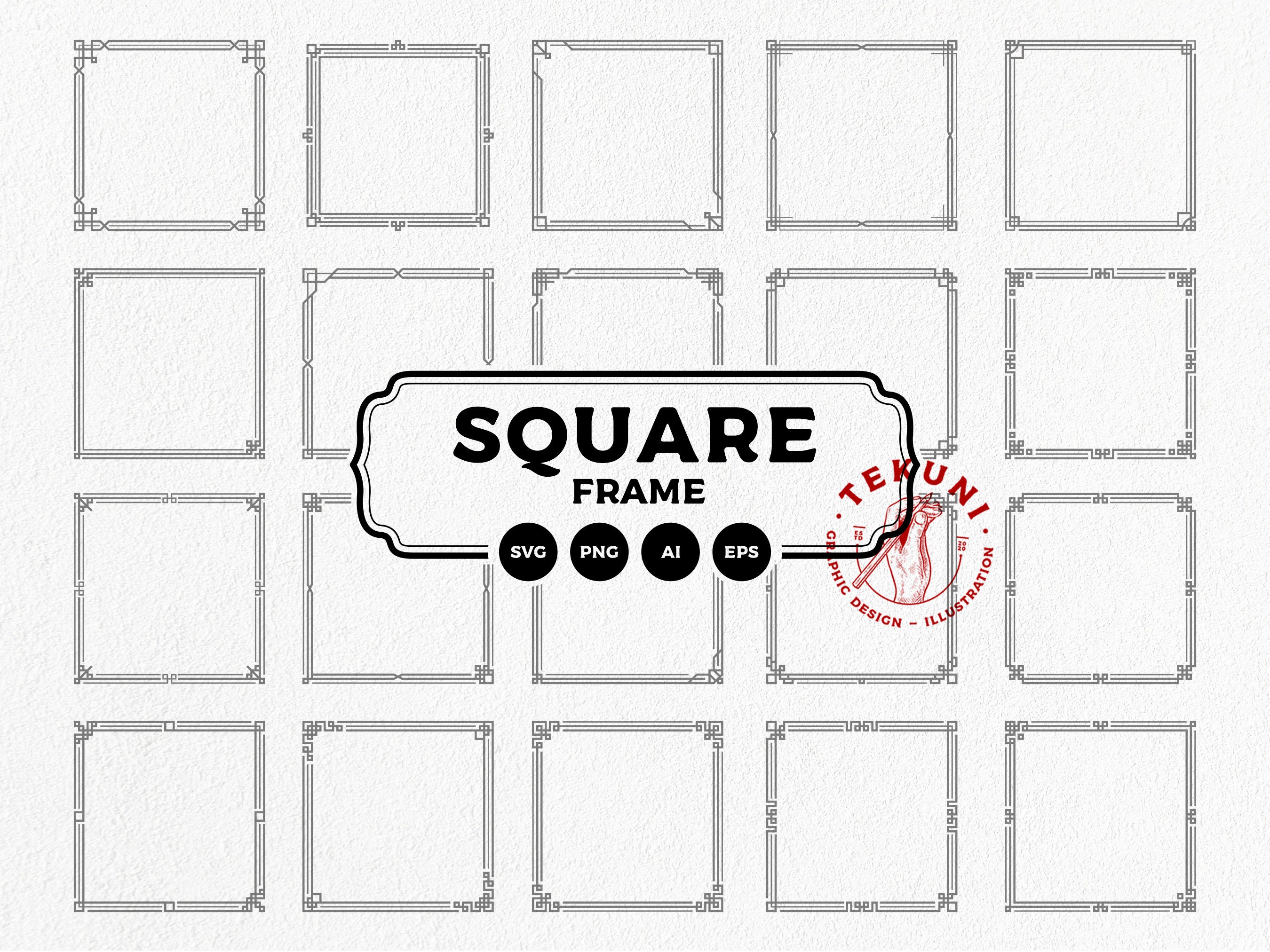 Set of Square Frame Vector Instant Download - Etsy