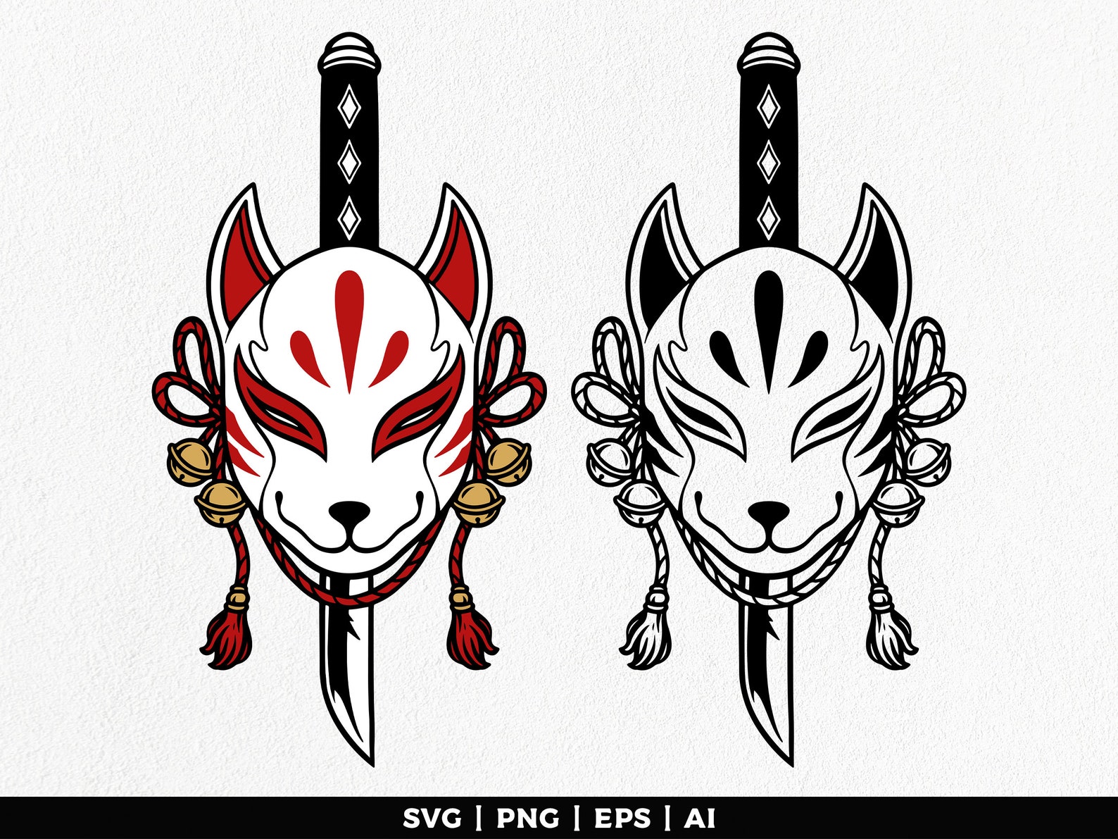 Kitsune Mask, Fox Mask, Japanese, Cut Files, Instant Download - Etsy