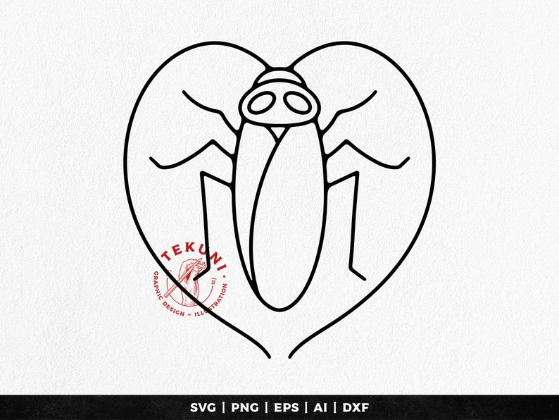 Cockroach Svg With Heart Shape - Instant Download - Etsy