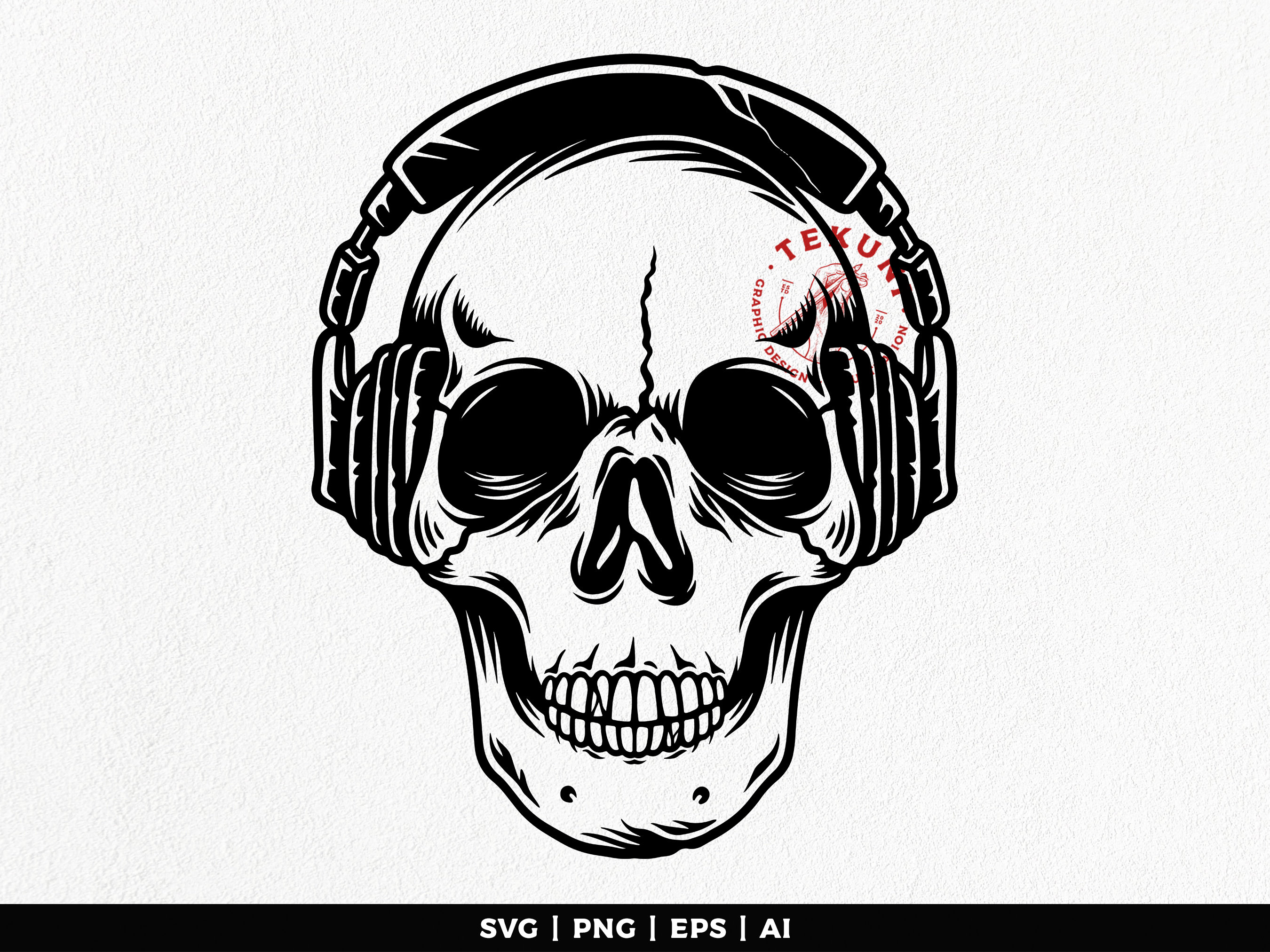 Skull With Headphones Svg, Skull Svg, Headphone Svg, Music Svg, Instant ...