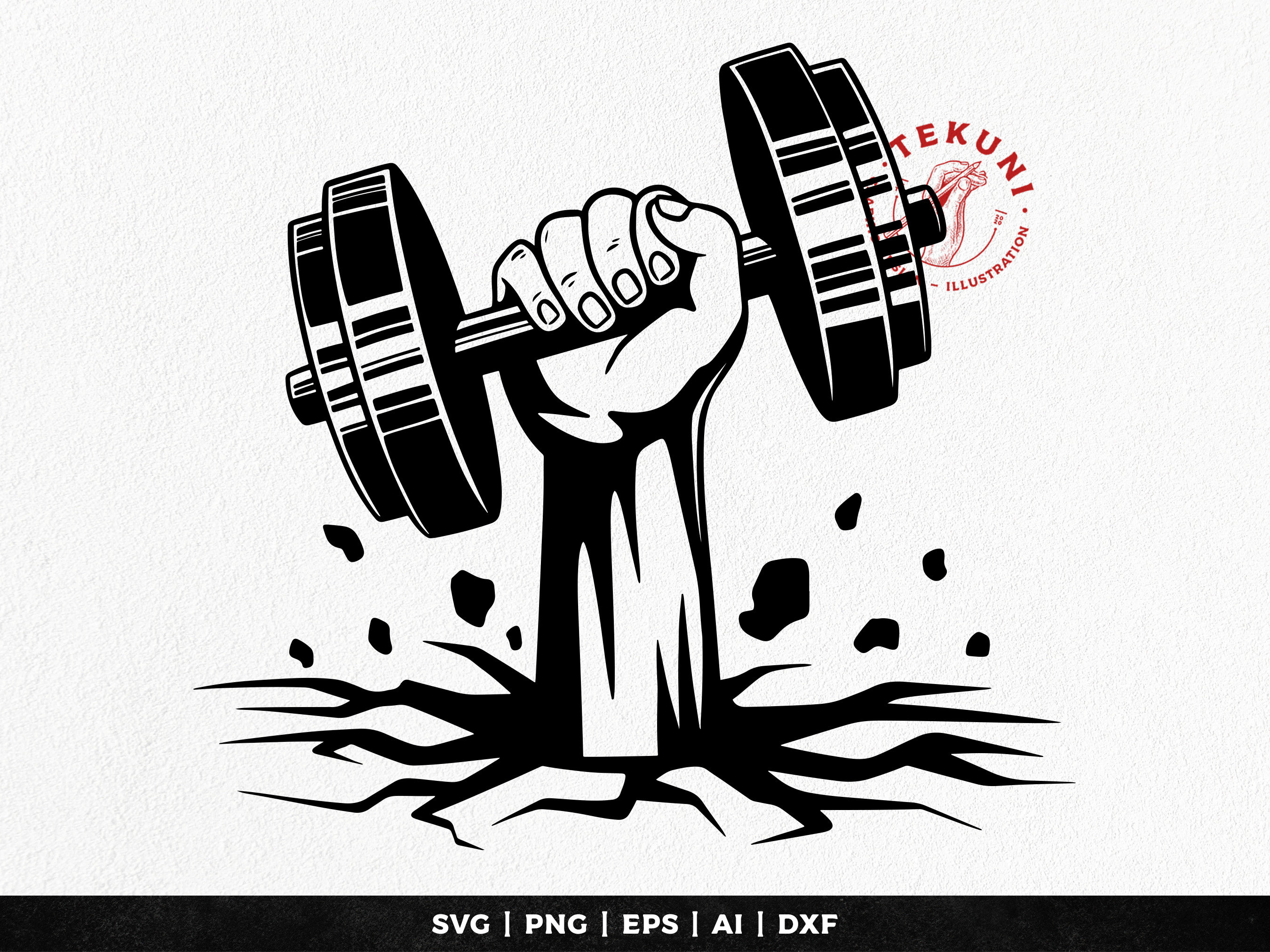 Dumbbell SVG, Hand Holding Barbell Png Instant Download - Etsy