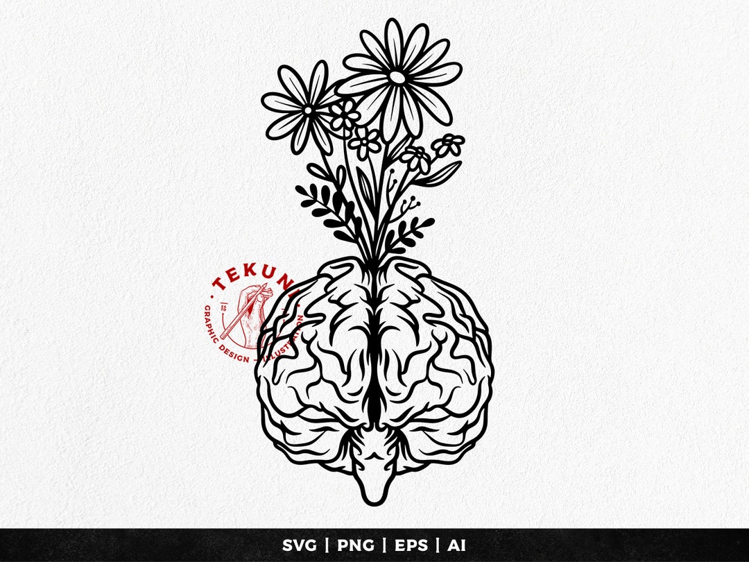 Floral Brain SVG - Instant Download - Etsy