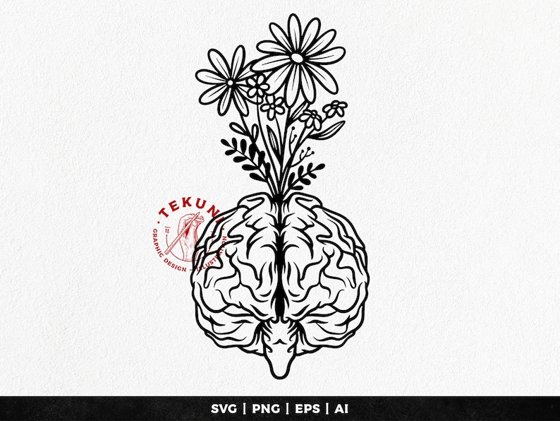 Floral Brain SVG - Instant Download - Etsy
