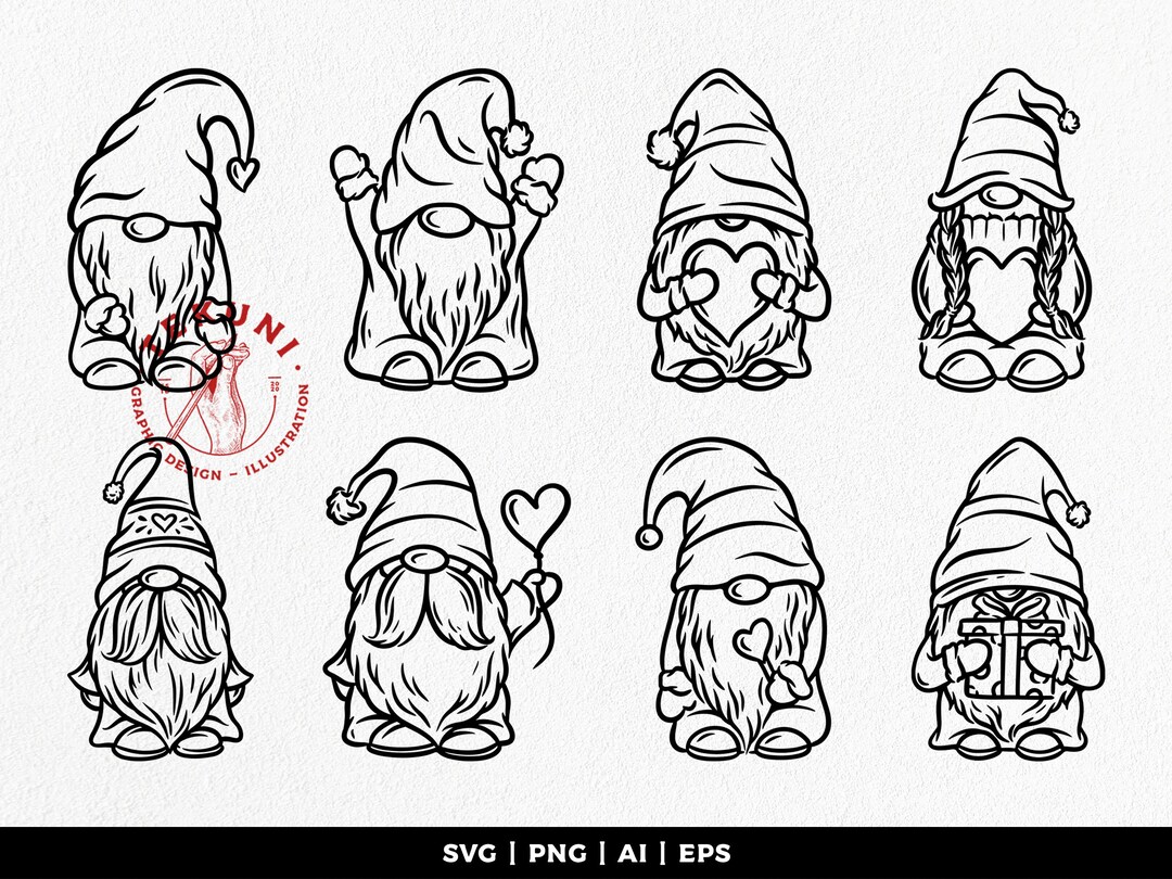 Gnomes SVG PNG Bundle: Vector Graphics (digital Download) - Etsy