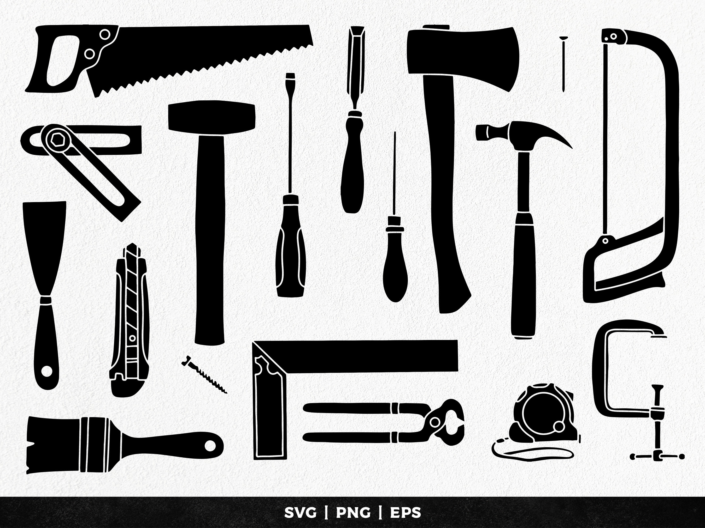 Construction Icon Set, Hand-drawn Building Tools Clipart Instant ...