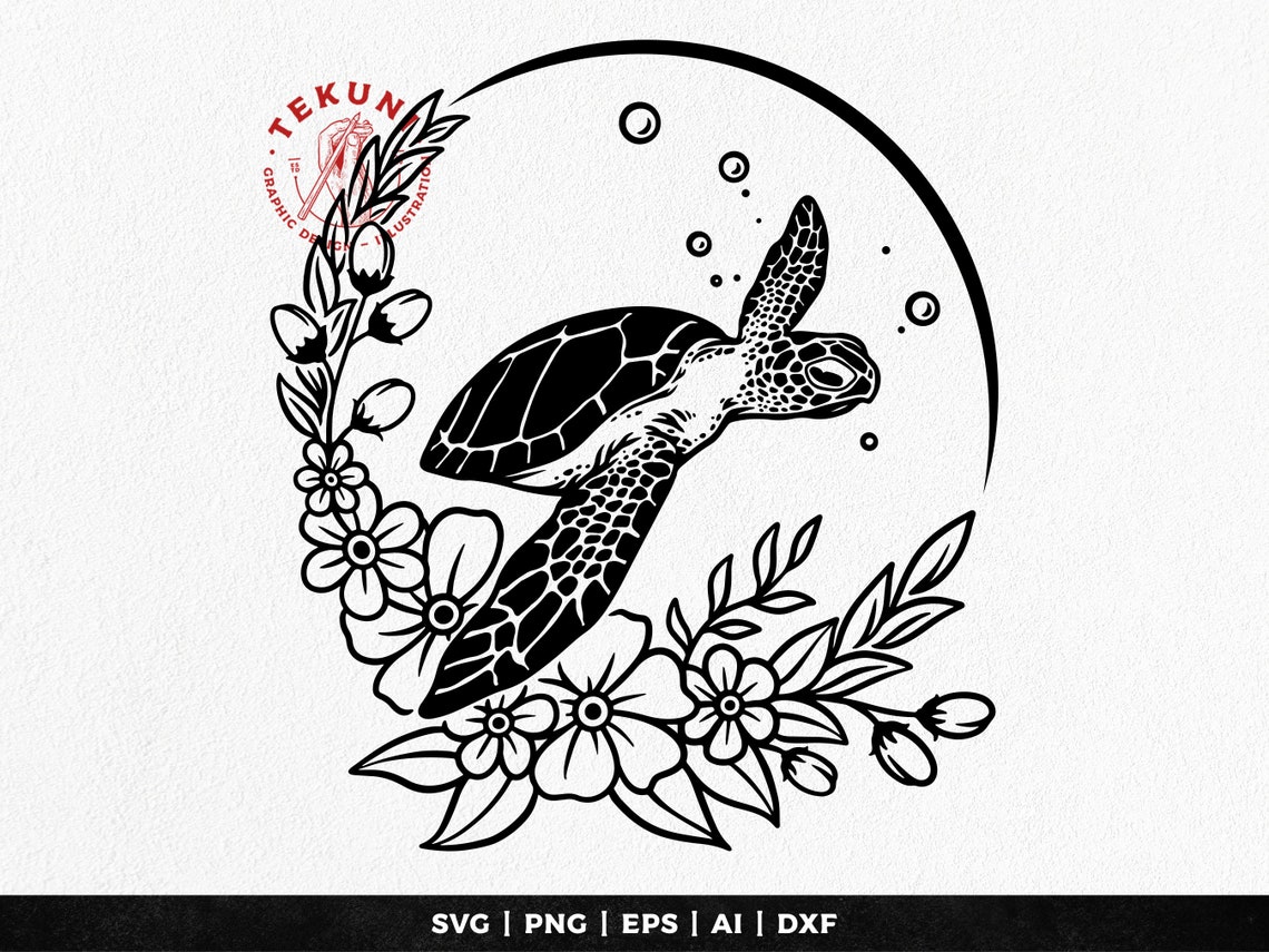 Floral Turtle Svg Instant Download - Etsy