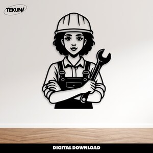 Female Mechanic SVG: Woman Engineer Silhouette (digital Download ...