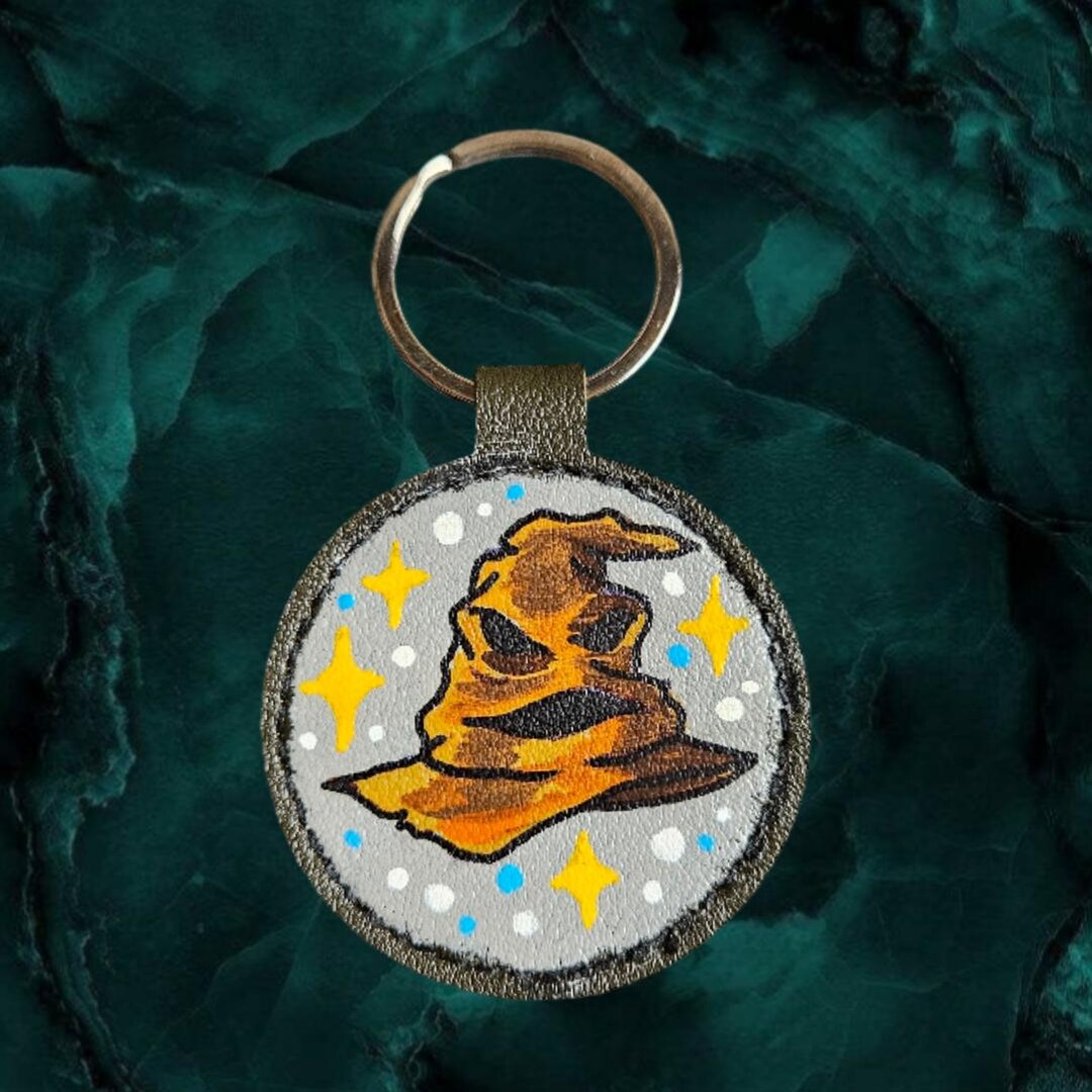 Faux Leather Sorting Hat Key Ring - Etsy