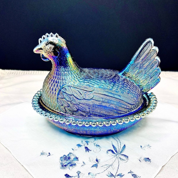 Hen on Nest Glass - Etsy