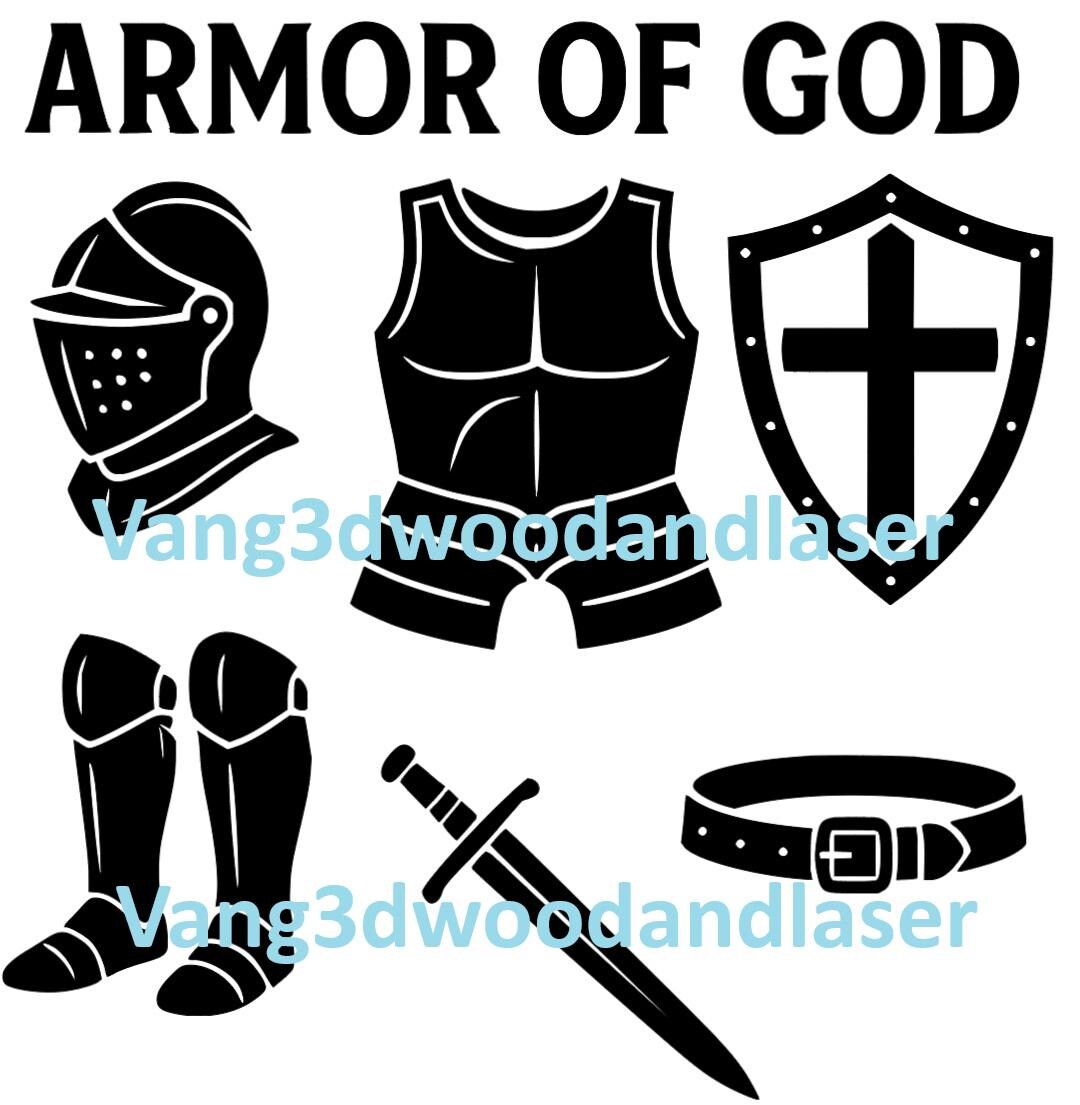 Armor of God 5 Pack Bundle. PNG and SVG. Best for Use With Laser ...