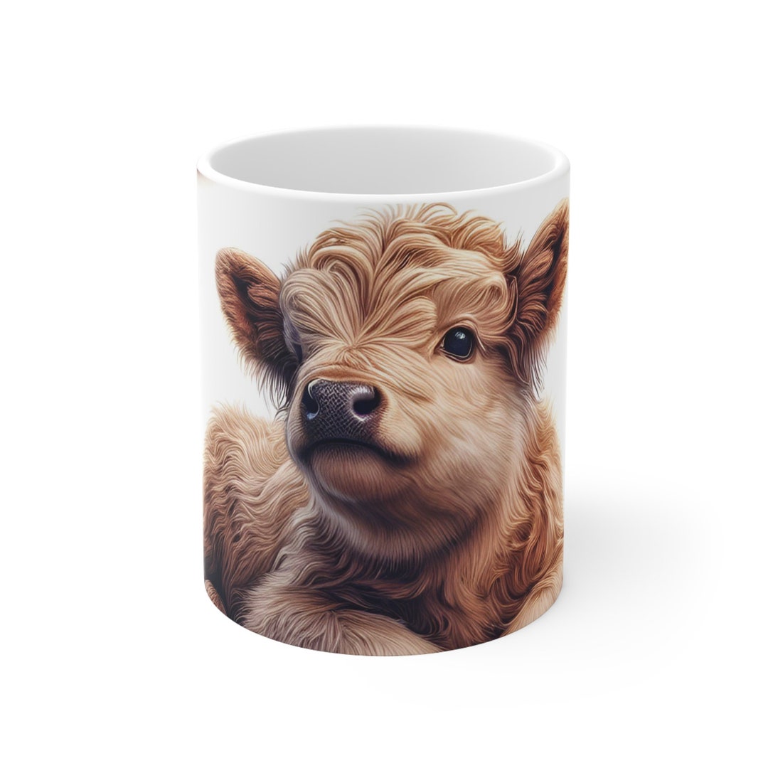 Baby Highland Cow Ceramic Mug Highland Cow Coffee Cup - Etsy