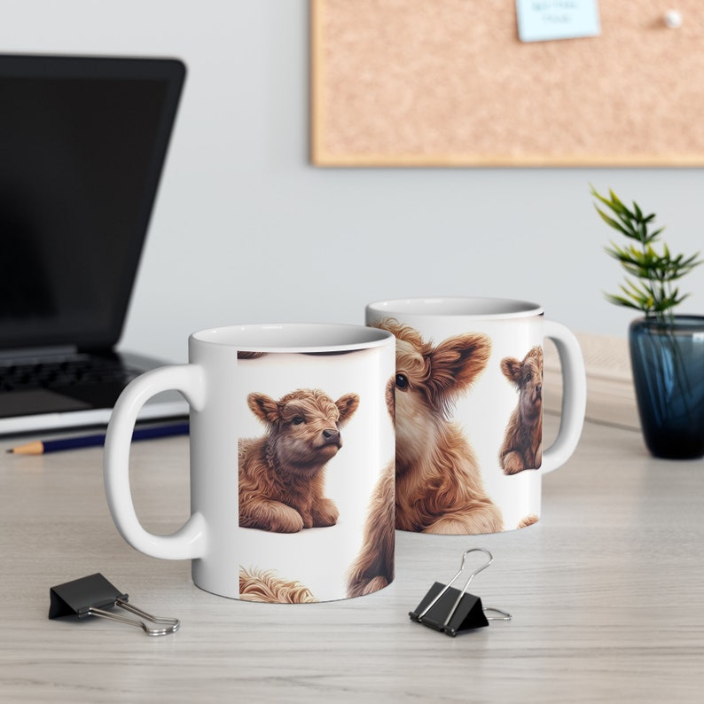 Baby Highland Cow Ceramic Mug Highland Cow Coffee Cup - Etsy