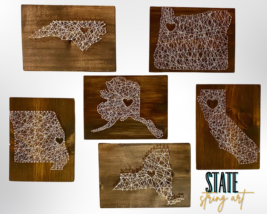 State Country City Geographic String Art - Etsy
