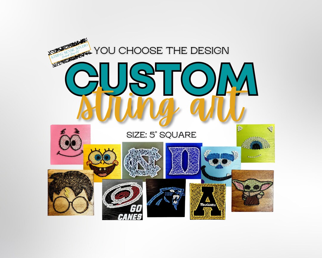 5 Square Custom String Art You Choose the Design and Size - Etsy