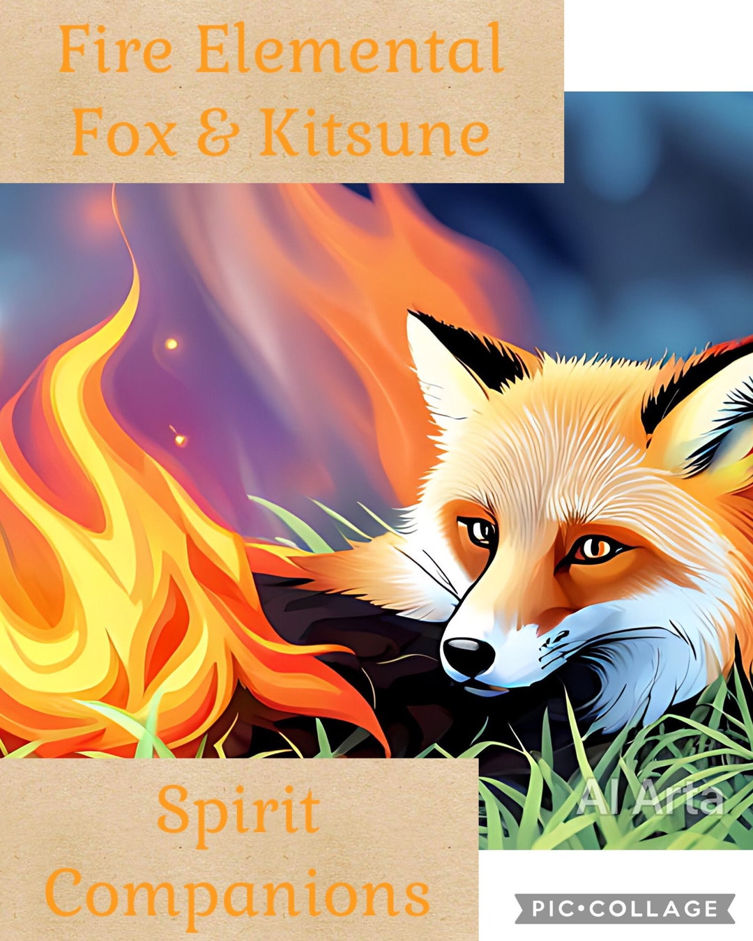 Fire Elemental Fox/kitsune Spirit Companions - Etsy