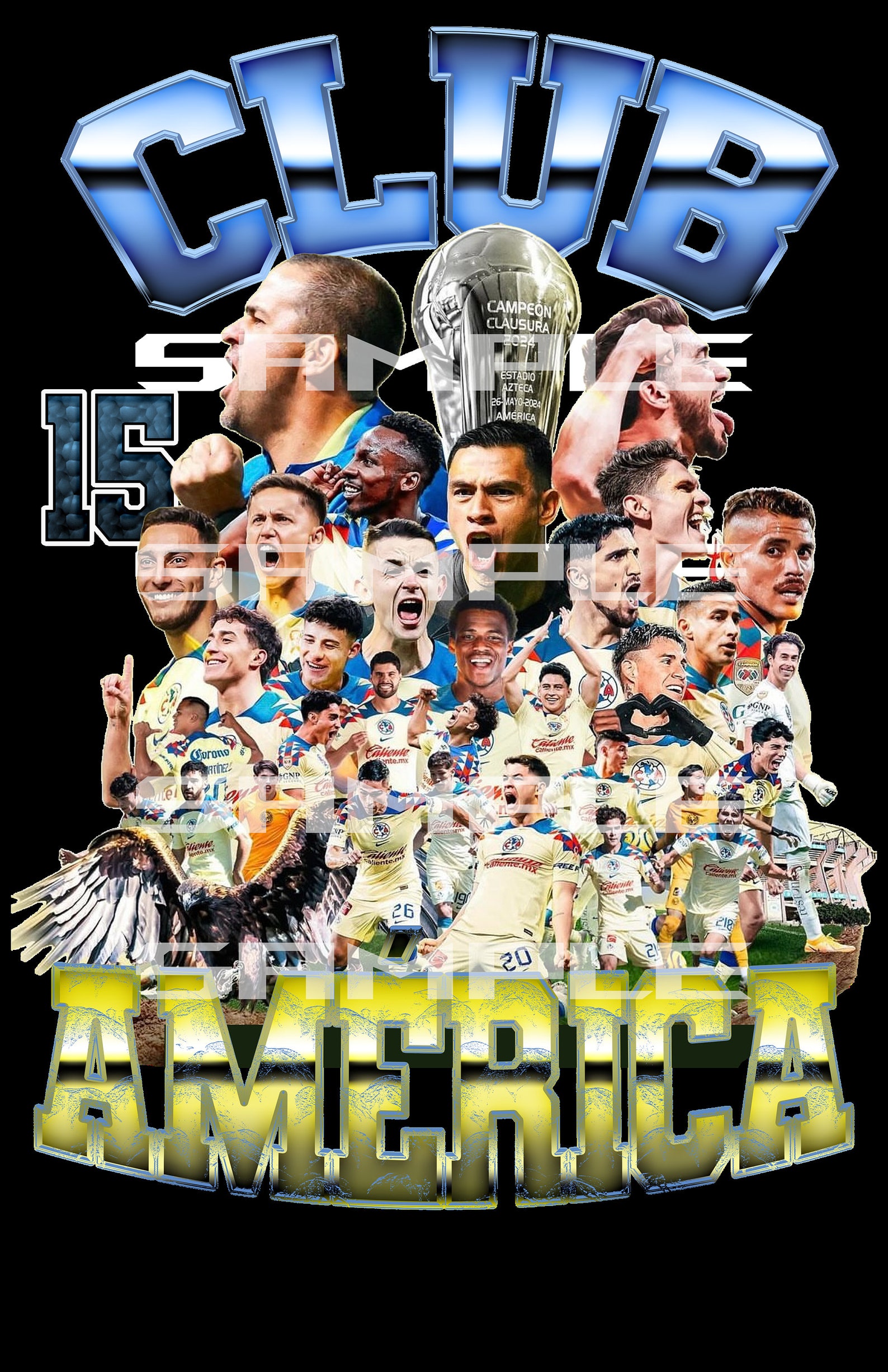 Club America PNG Design DTF DTG - Etsy