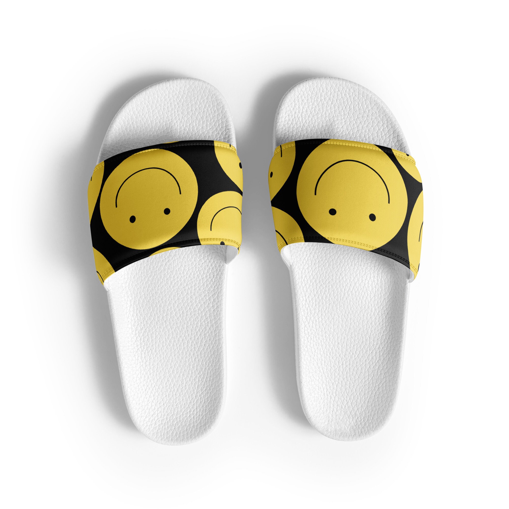 HAPPY SMILEY FACE Mens Athletic Slides - Etsy