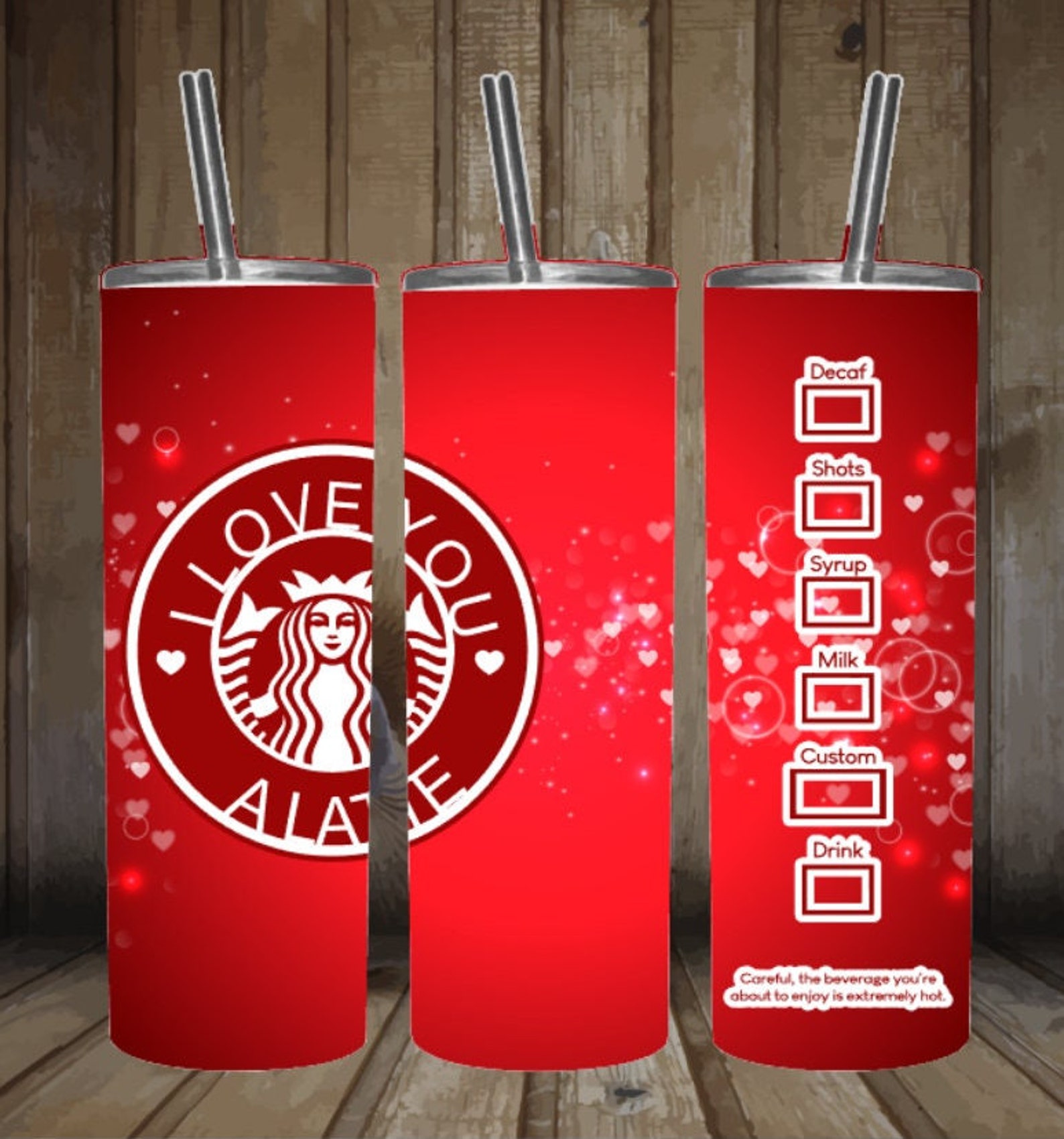 I Love You a Latte Png Starbucks Like Tumbler - Etsy