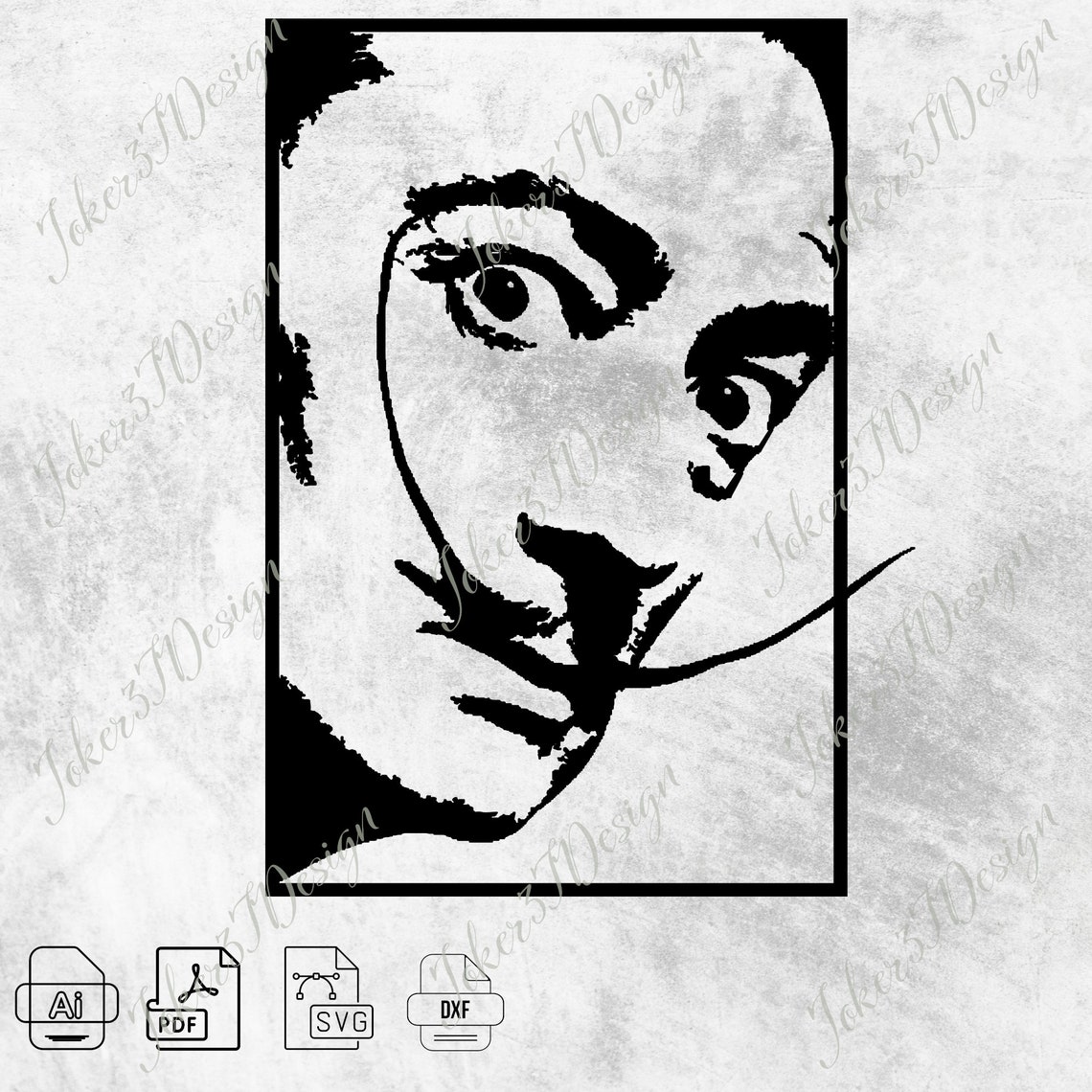 Salvador Dali Wall Art Dxf - Svg File for Cricut - Digital Prints - Cut ...