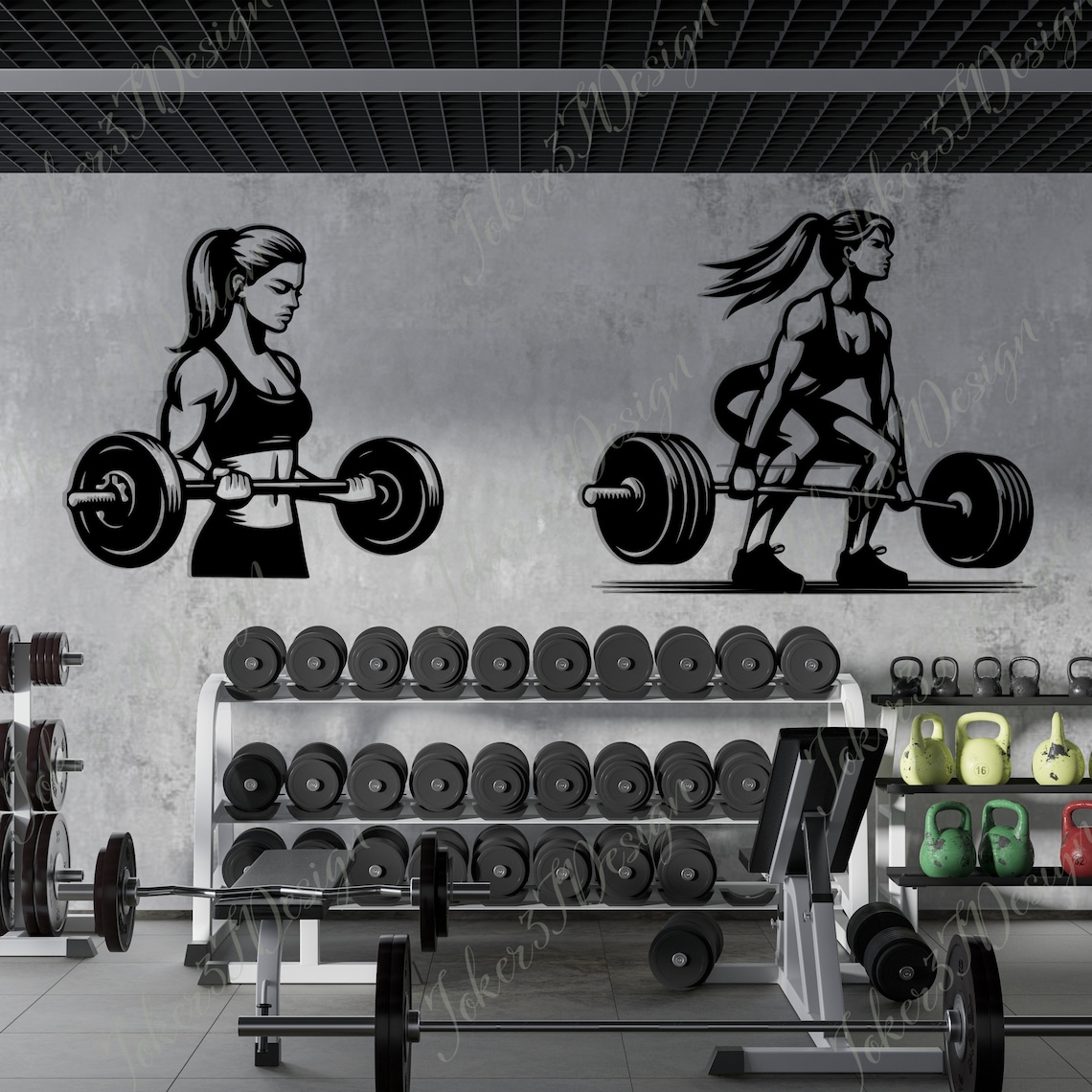 Female Fitness Vector, Weightlifting Digital Art, Gym Workout SVG ...