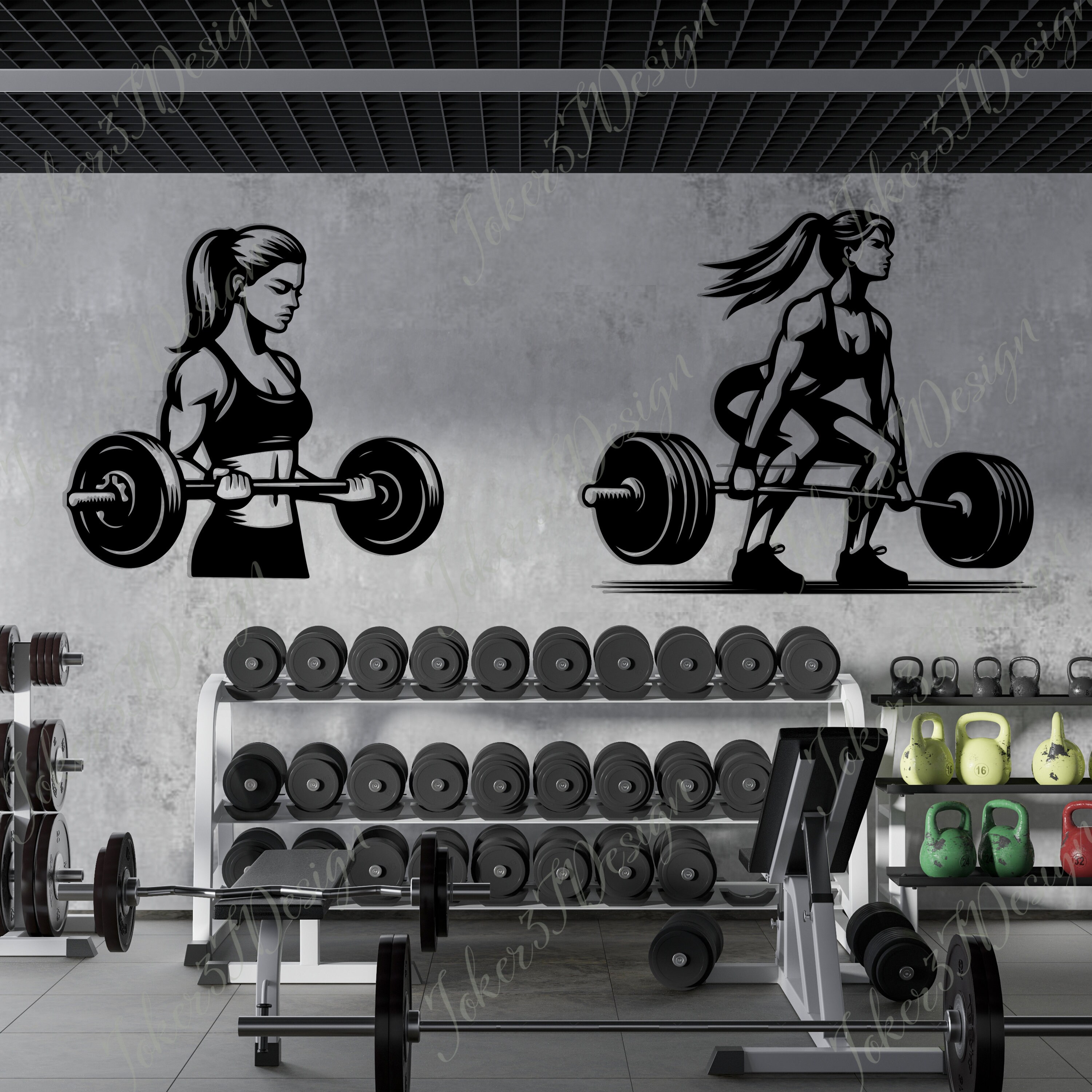 Female Fitness Vector, Weightlifting Digital Art, Gym Workout SVG ...