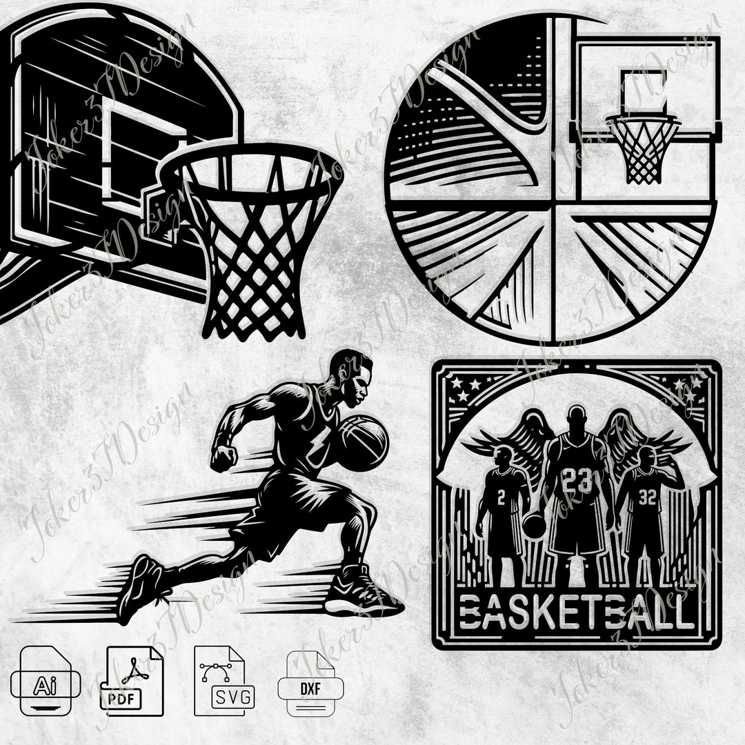 Basketball, Basketball Hoop Svg, Basketball Wall Art File Dxf ...