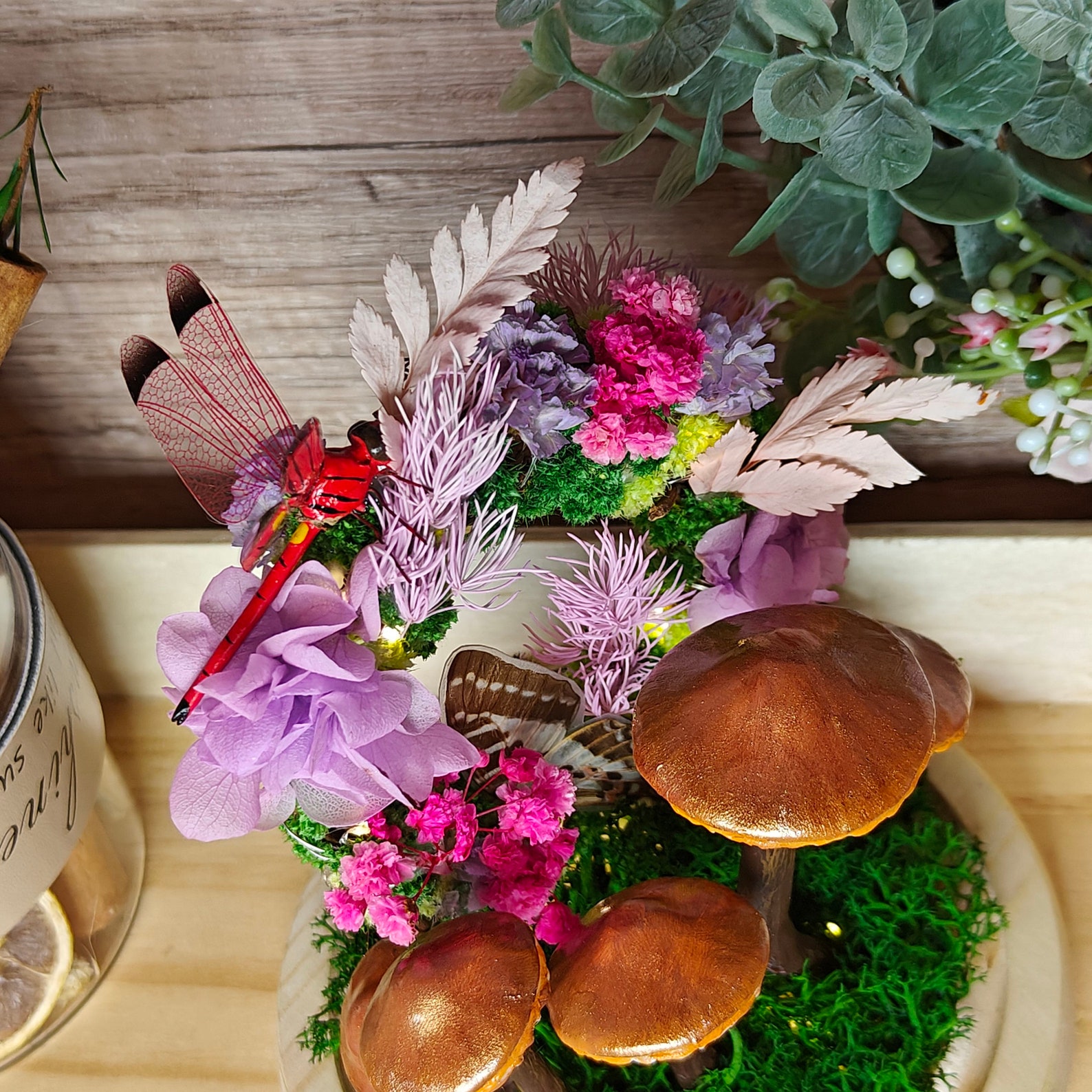 Glowing Forest Whimsy Handmade Mushroom Lamp With Enchanted Dragonflies ...