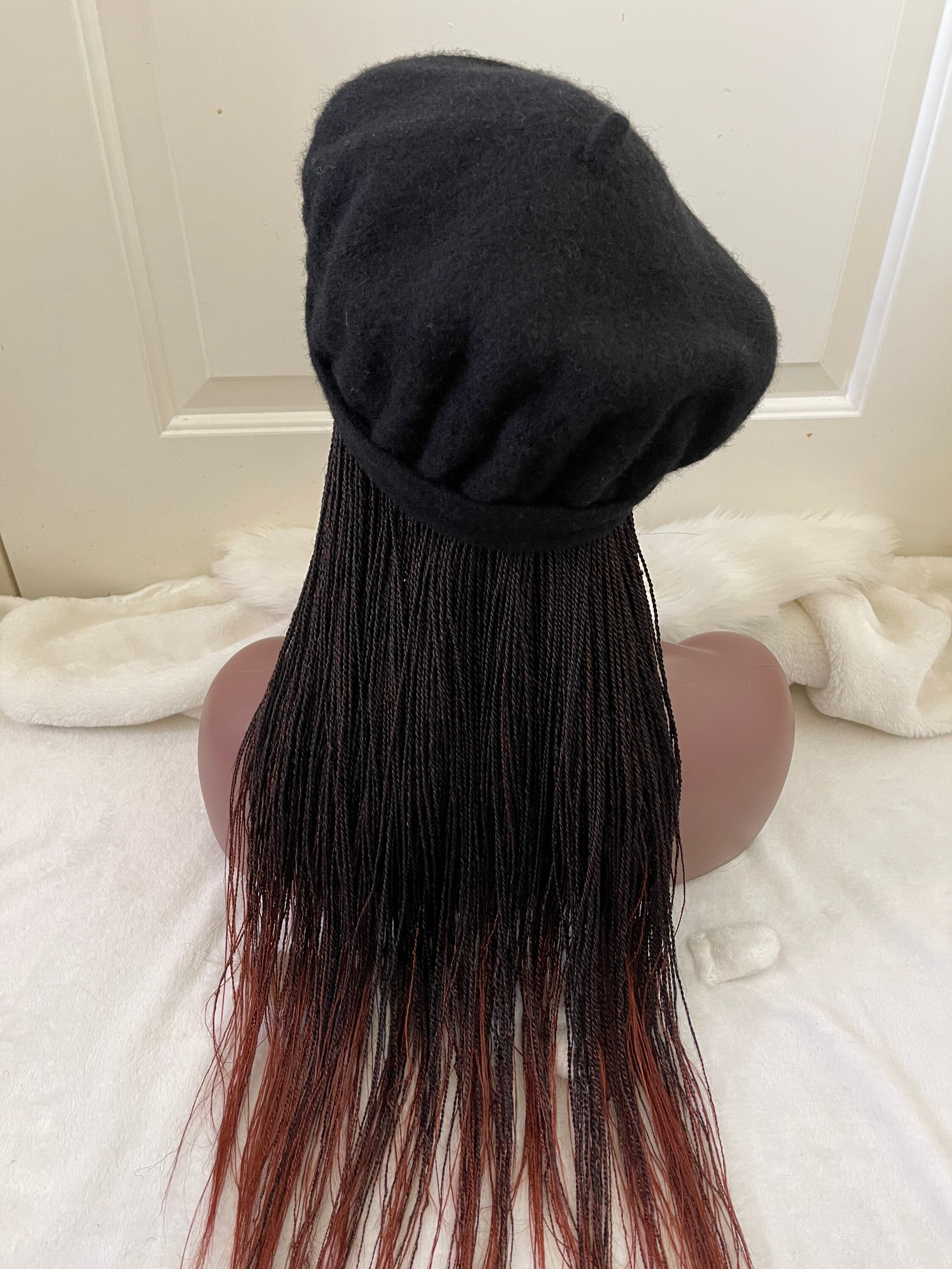 Beret Braided Hat Wig | Hat Wig With Braiding Hair Attached | Chemo Hat ...