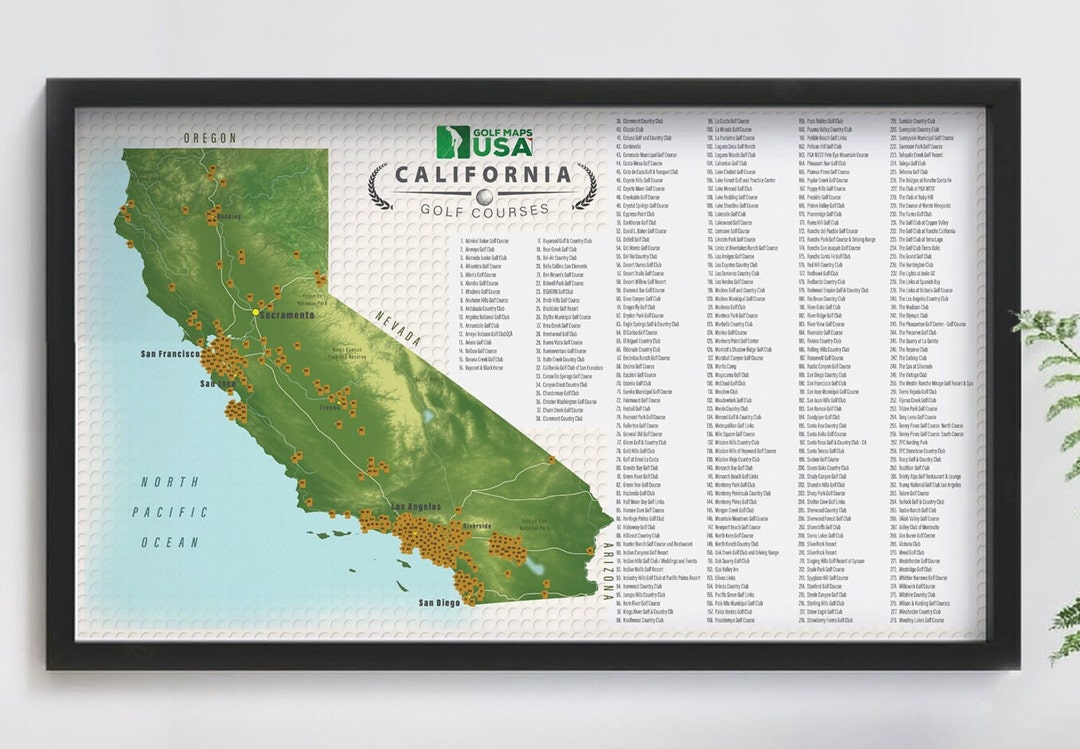 California State Golf Scratch Map With 278 Courses - Etsy