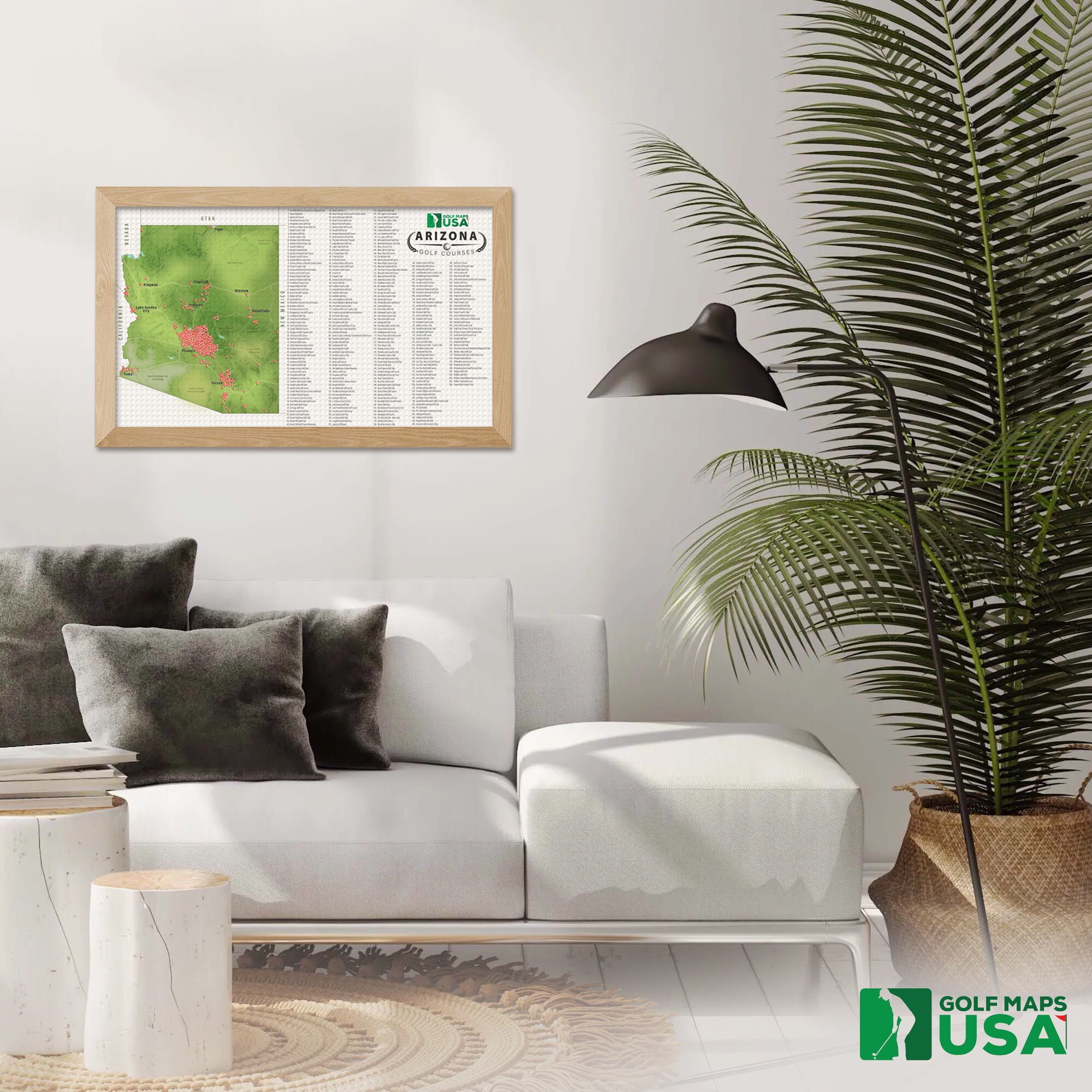 Arizona State Golf Scratch Map With 296 Courses Scratch-off Golf Map - Etsy