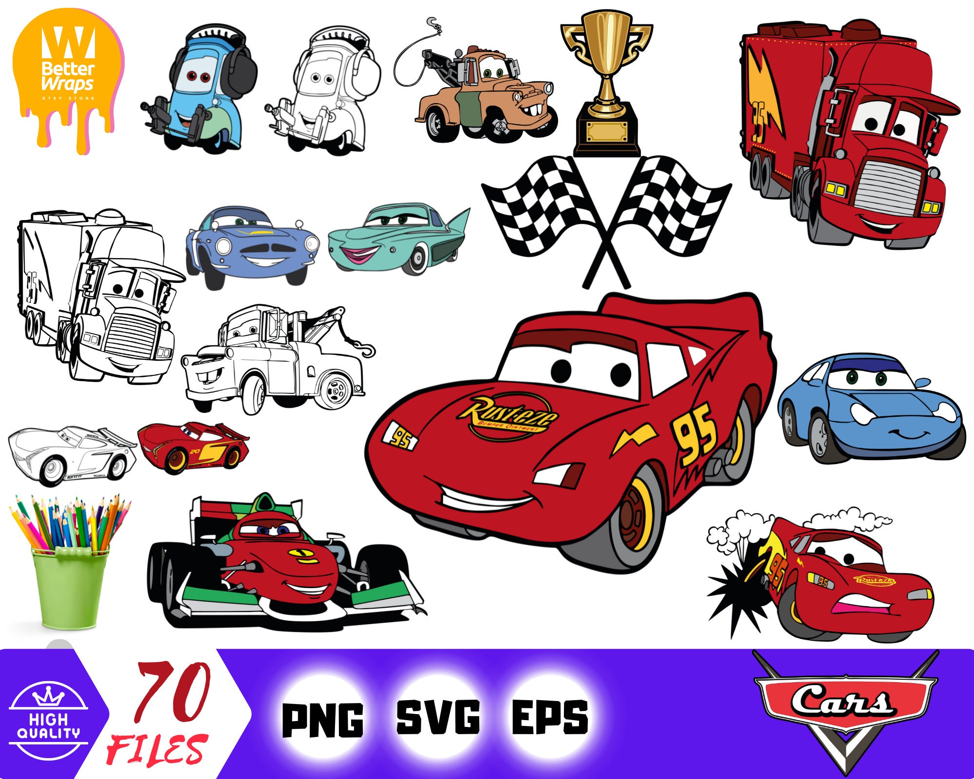 Cars Movie Characters Png