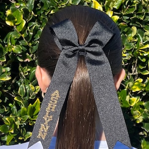 Personalized Glitter Collegiate Cheer Bow | Custom Name Team Spirit Bow ...
