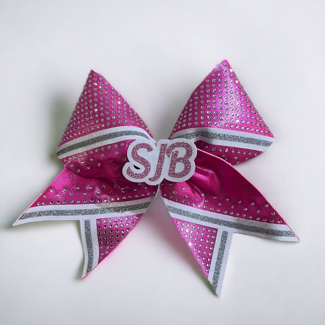 Cheer Bow, Pink Mystique Rhinestone Cheer Bow With Embellishment, Bling ...