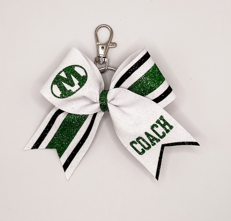 Mini Glitter Cheer Bow Keychain - Etsy