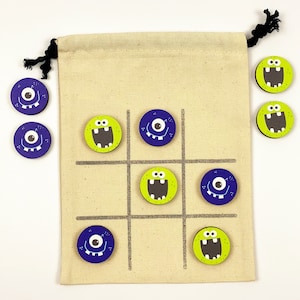Handmade Wooden TIC TAC TOE Monsters G&B for Kids, Boys and Girls. Made ...