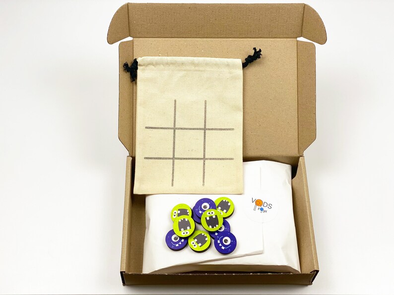 Handmade Wooden TIC TAC TOE Monsters G&B for Kids, Boys and Girls. Made ...