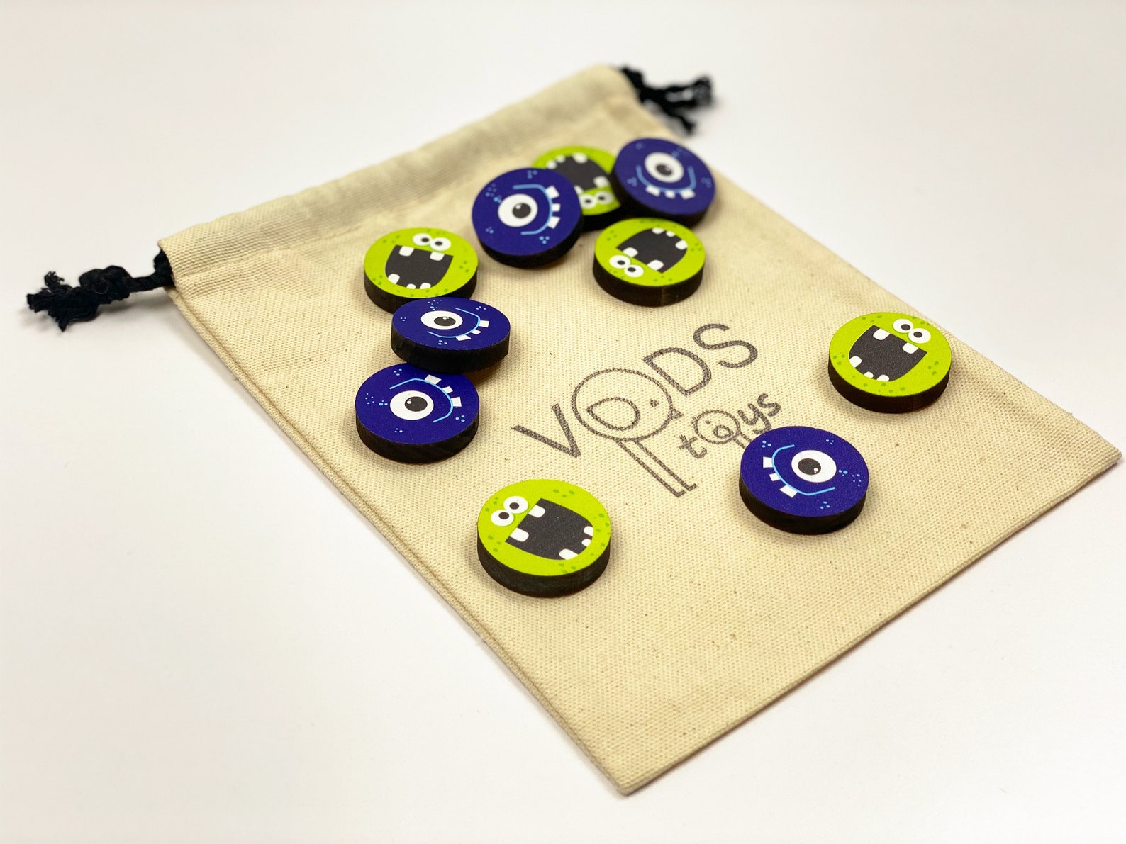 Handmade Wooden TIC TAC TOE Monsters G&B for Kids, Boys and Girls. Made ...