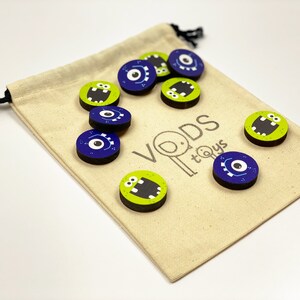 Handmade Wooden TIC TAC TOE Monsters G&B for Kids, Boys and Girls. Made ...