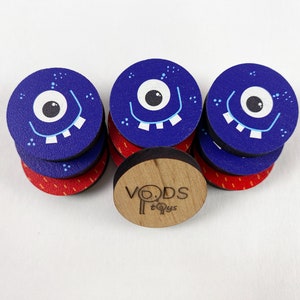 Handmade Wooden Monster Tic Tac Toe Game: Kids Travel Toy - Etsy