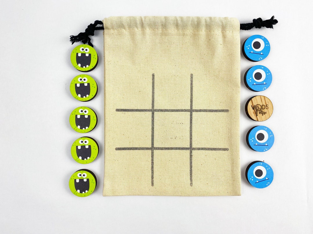 Handmade Wooden TIC TAC TOE Monsters B&G for Kids, Boys and Girls. Made ...