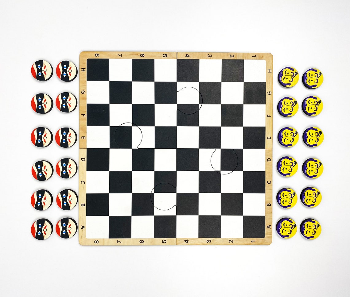 Montessori. Handmade Wooden Checkers Sherlock Holmes Kids Boys and ...