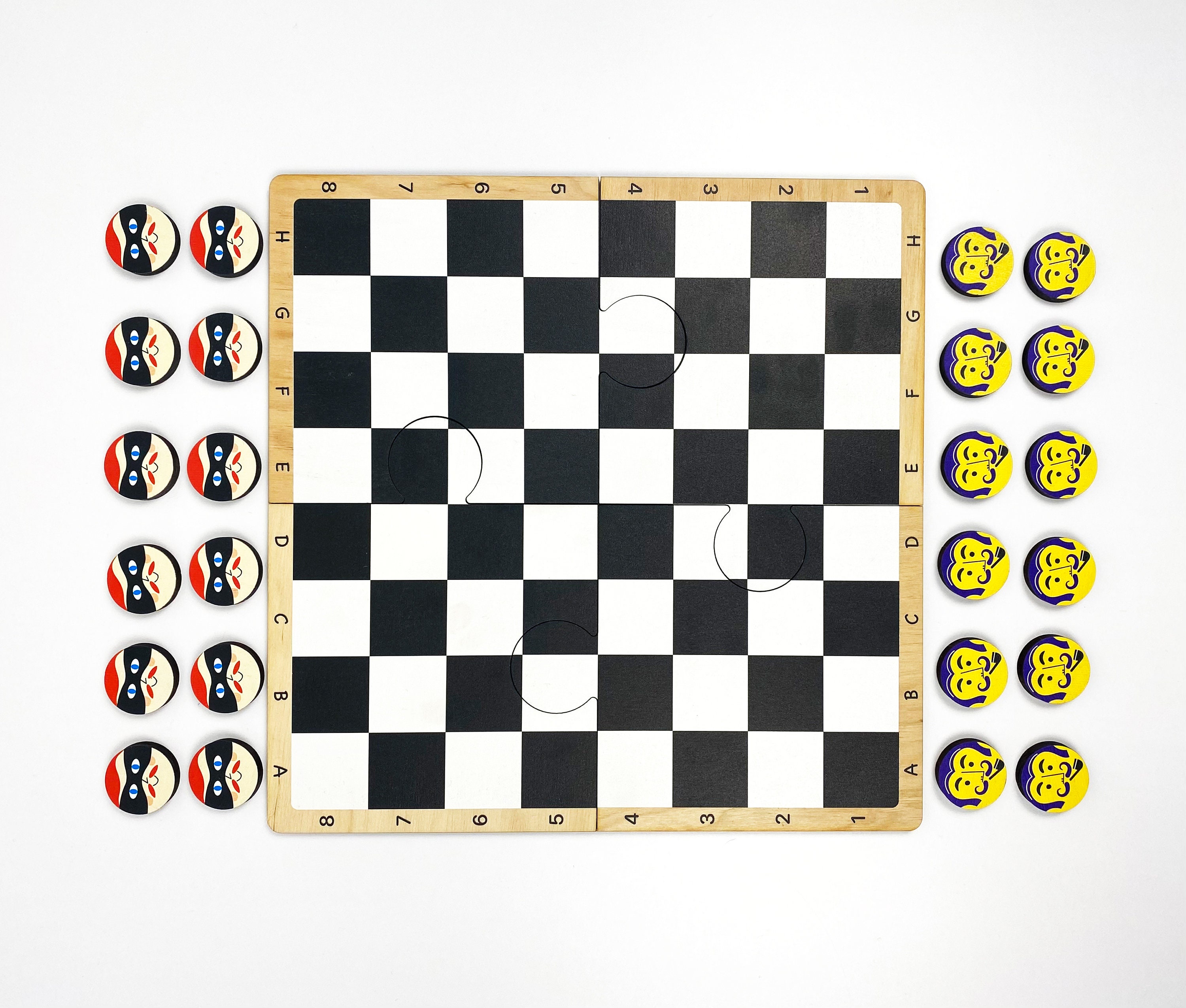 Montessori. Handmade Wooden Checkers Sherlock Holmes Kids Boys and ...