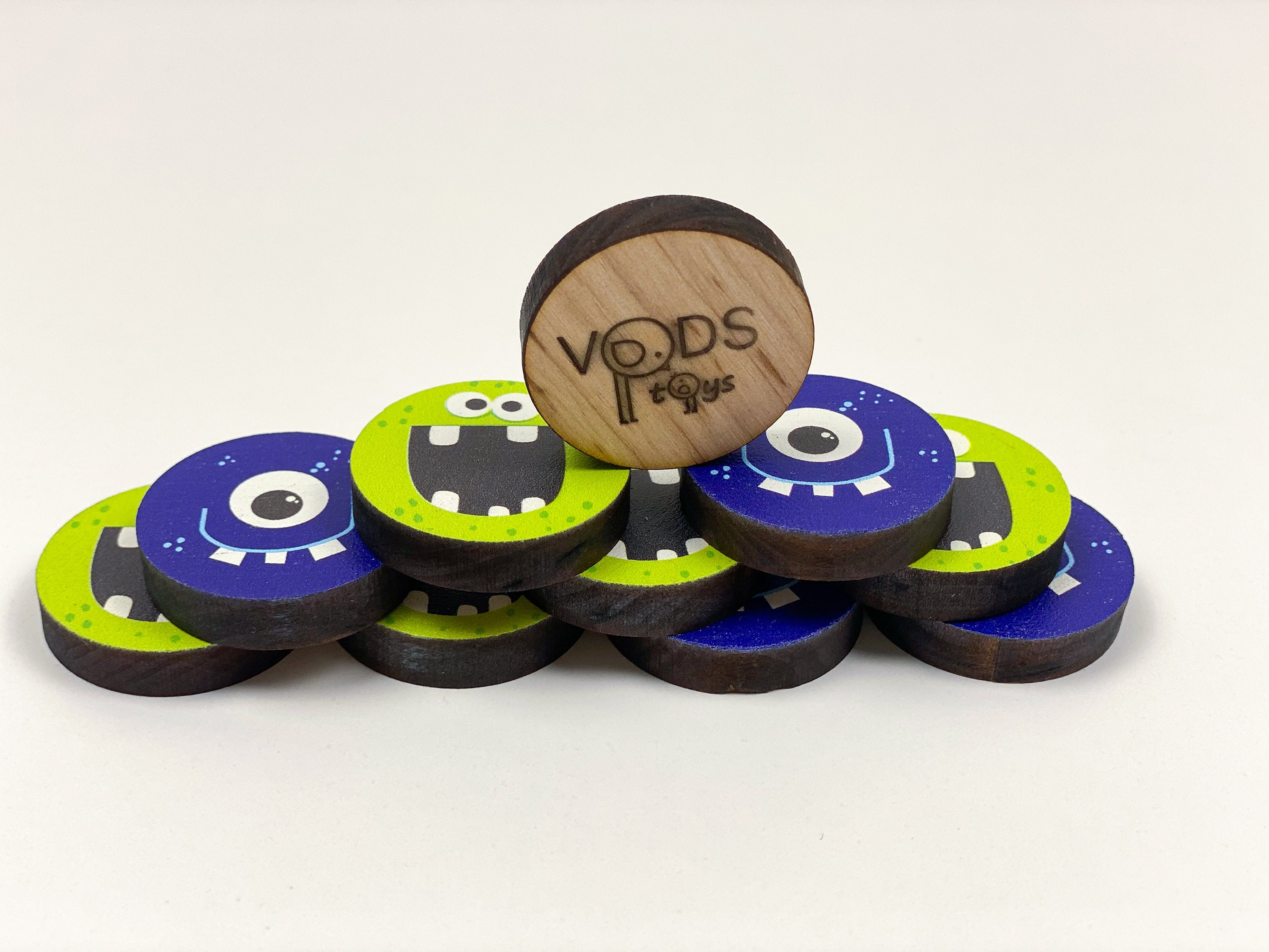 Handmade Wooden TIC TAC TOE Monsters G&B for Kids, Boys and Girls. Made ...