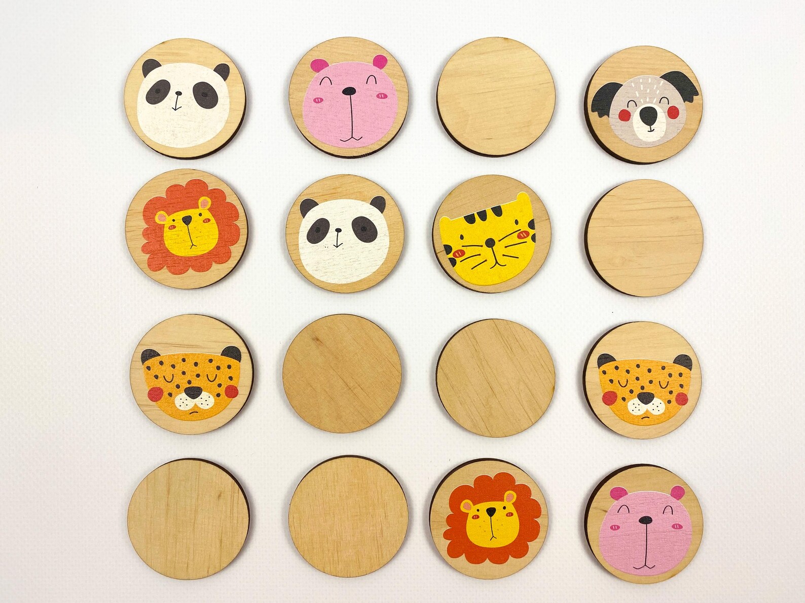Handcrafted Wooden Animal Memory Game: Natural Plywood Tiles - Etsy