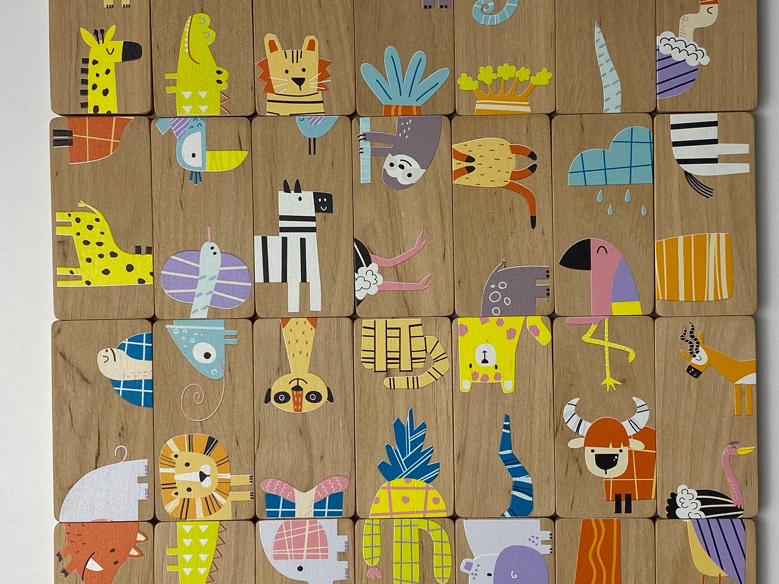 Handmade Wooden Dominoes: Safari Animal Set, Alder Wood - Etsy