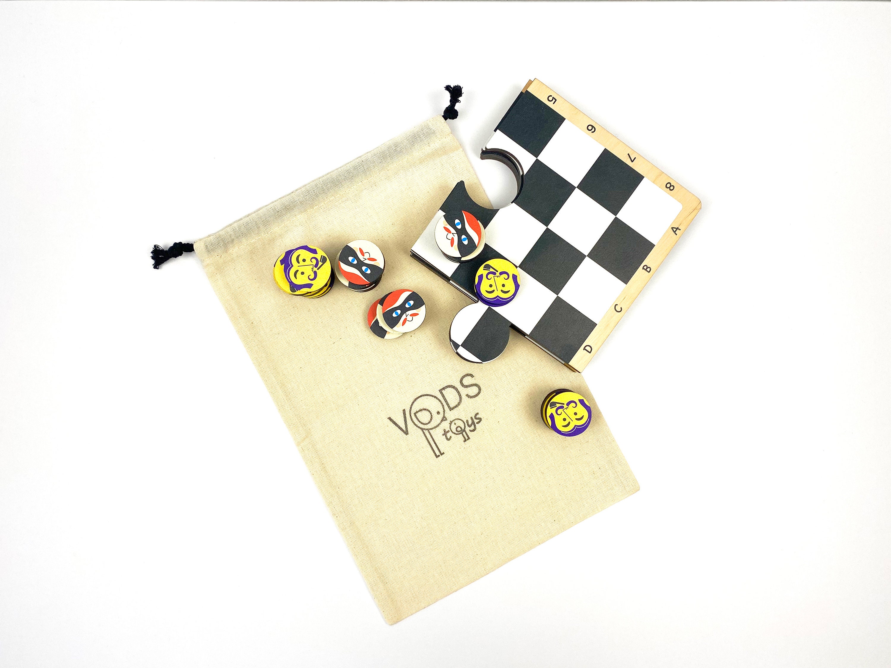 Montessori. Handmade Wooden Checkers Sherlock Holmes Kids Boys and ...