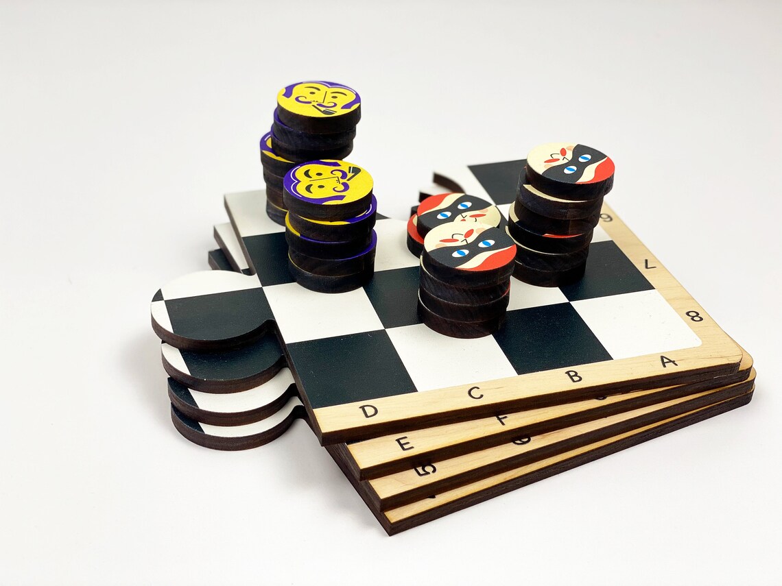 Montessori. Handmade Wooden Checkers Sherlock Holmes Kids Boys and ...